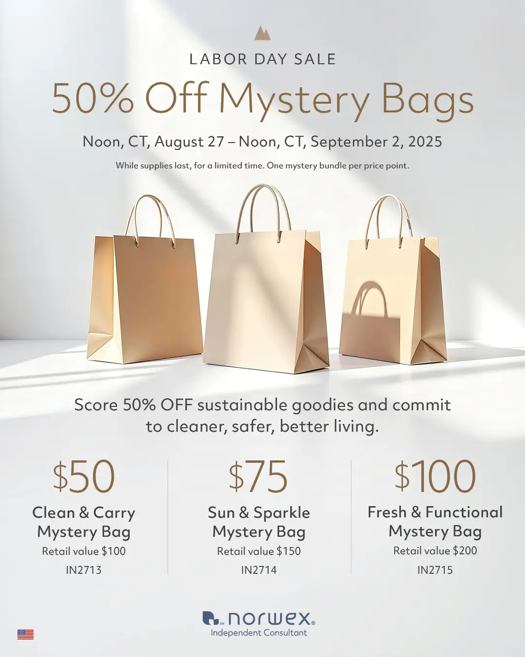 Norwex 2025 Labor Day Sale | 50% Off Mystery Bags Through 9/2 | Leaf ...